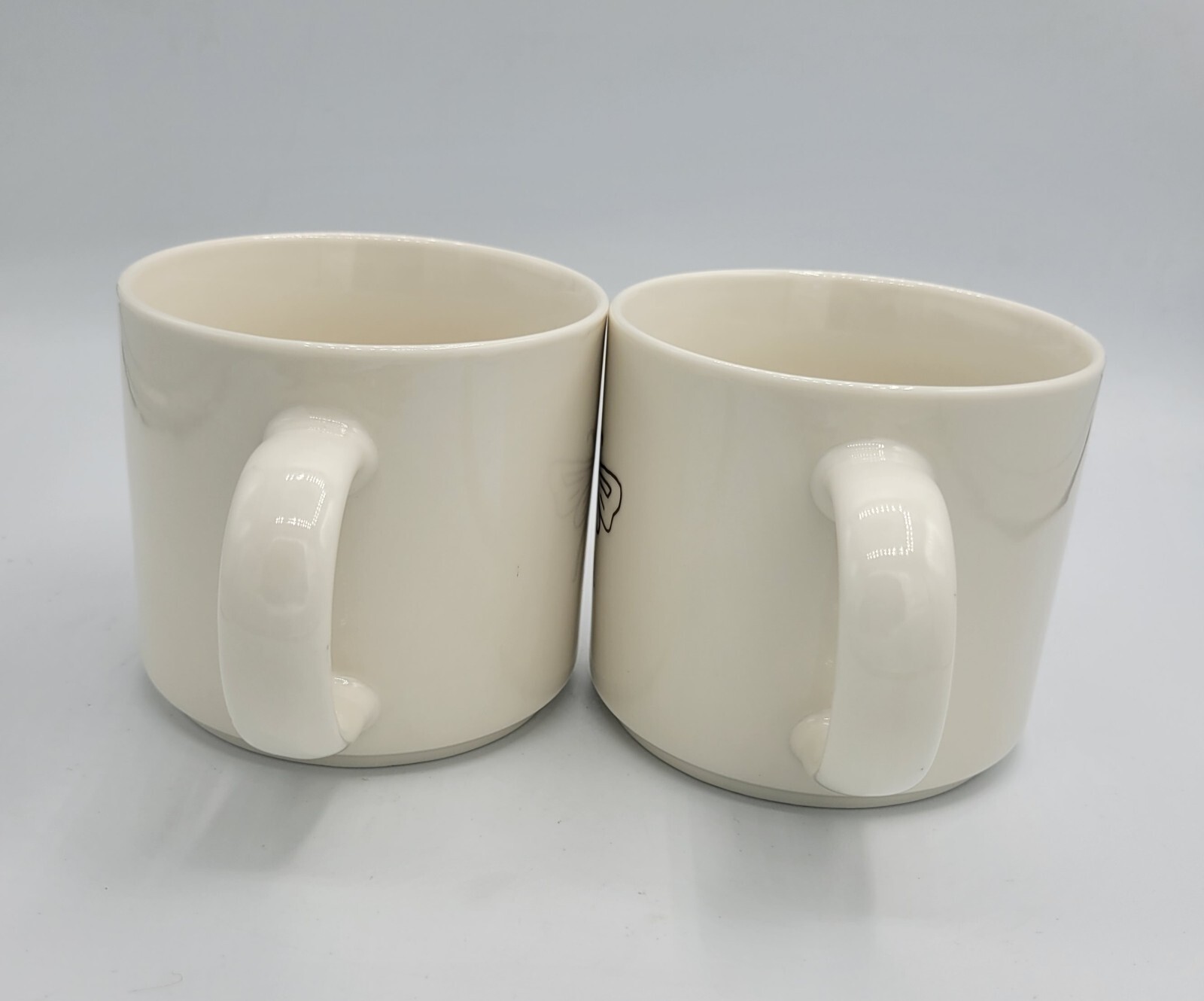 ELUM Home Bee Happy & Bee image in gold white coffee mugs (2) /w gold ...