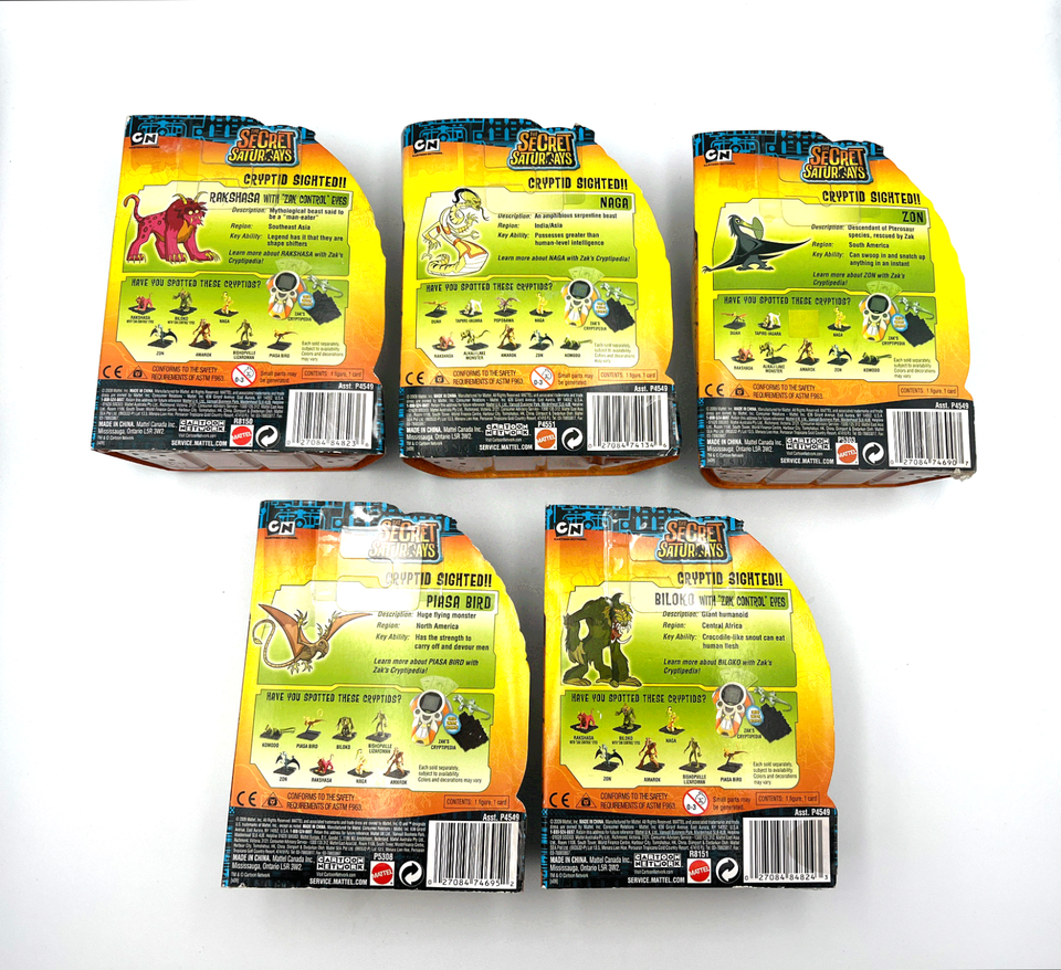 The Secret Saturdays - Lot of 5 - Rakshasa Naga Zon Piasa Bird Biloko ...