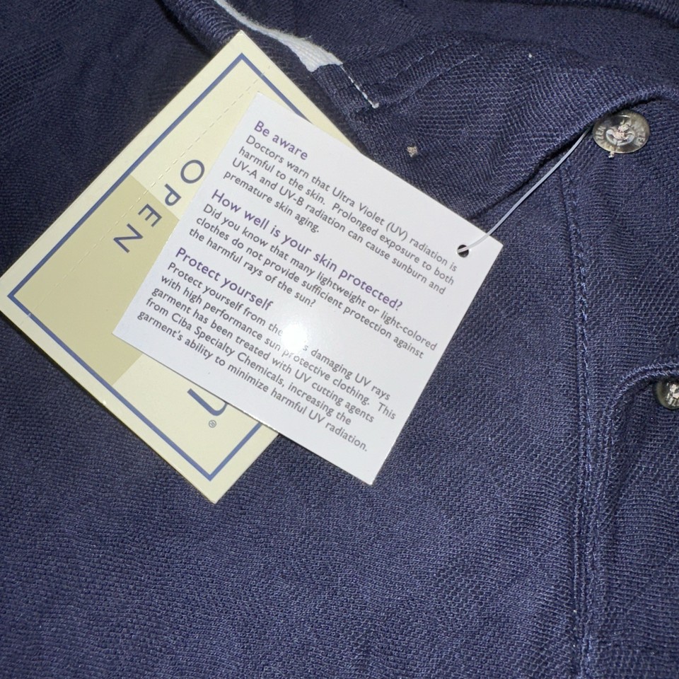 Jantzen Open NWT Men’s Large Shirt Navy Blue Short Sleeve 100% Cotton ...