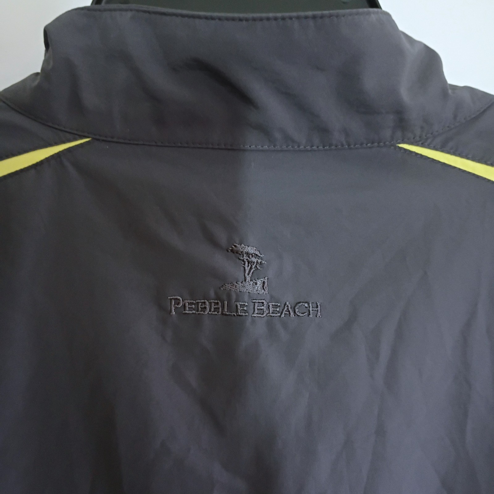 Pebble Beach Performance Full Zip Mens Golf Jacket Sz XL Black Wind ...