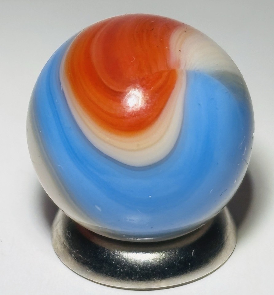 Akro Agate Co Blended Patriot Corkscrew Marble .67” In Mint Condition ...