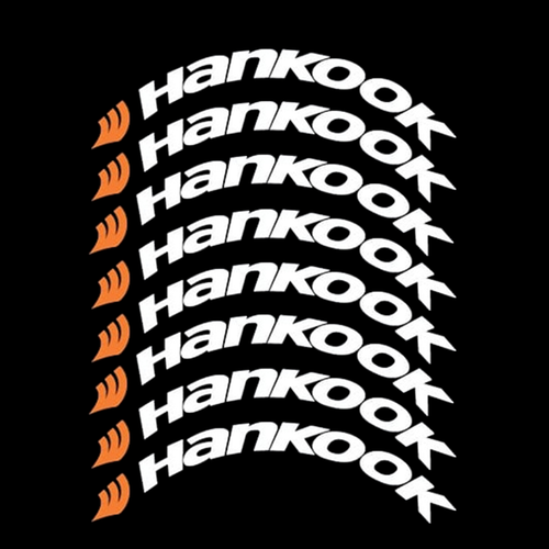 Tire Lettering Sticker HANKOOK 1.38" For 15"-24" Wheel 8 Sets Orange ...