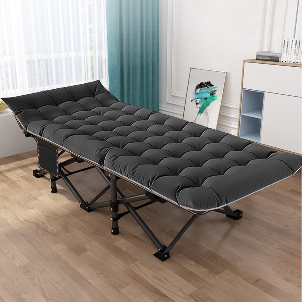 MOPHOTO XXL Folding Camping Cot Portable Military Cots W/Cushion ...