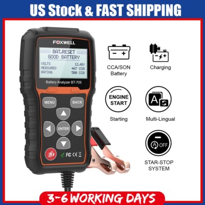Foxwell BT705 Car Battery Load Tester & Charging System Analyzer 100 ...