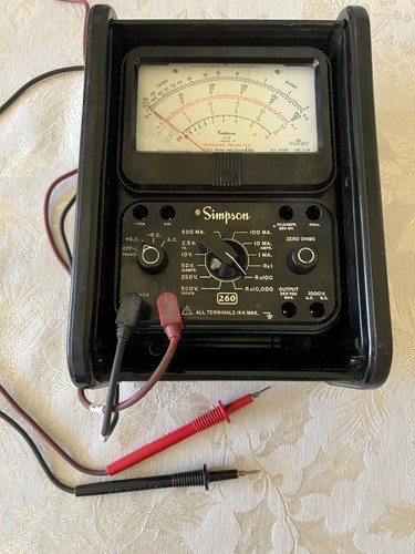 Analog Simpson 260 7P Multimeter 260 VOM Series 7P ROLL up CASE tested ...