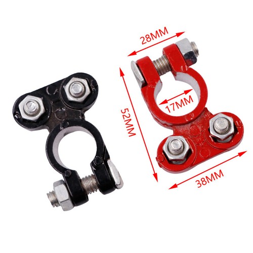 2pc Negative Positive Car Battery Terminal Clamp Clip Connector 12V 6V ...
