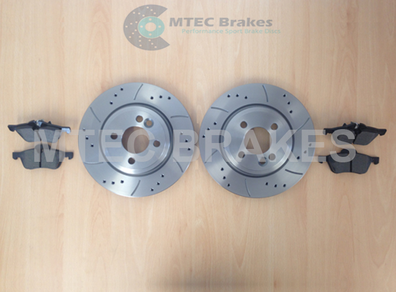 Mini I 1.6 Cooper S 02-06 Front Rear Brake Discs Drilled Grooved ...