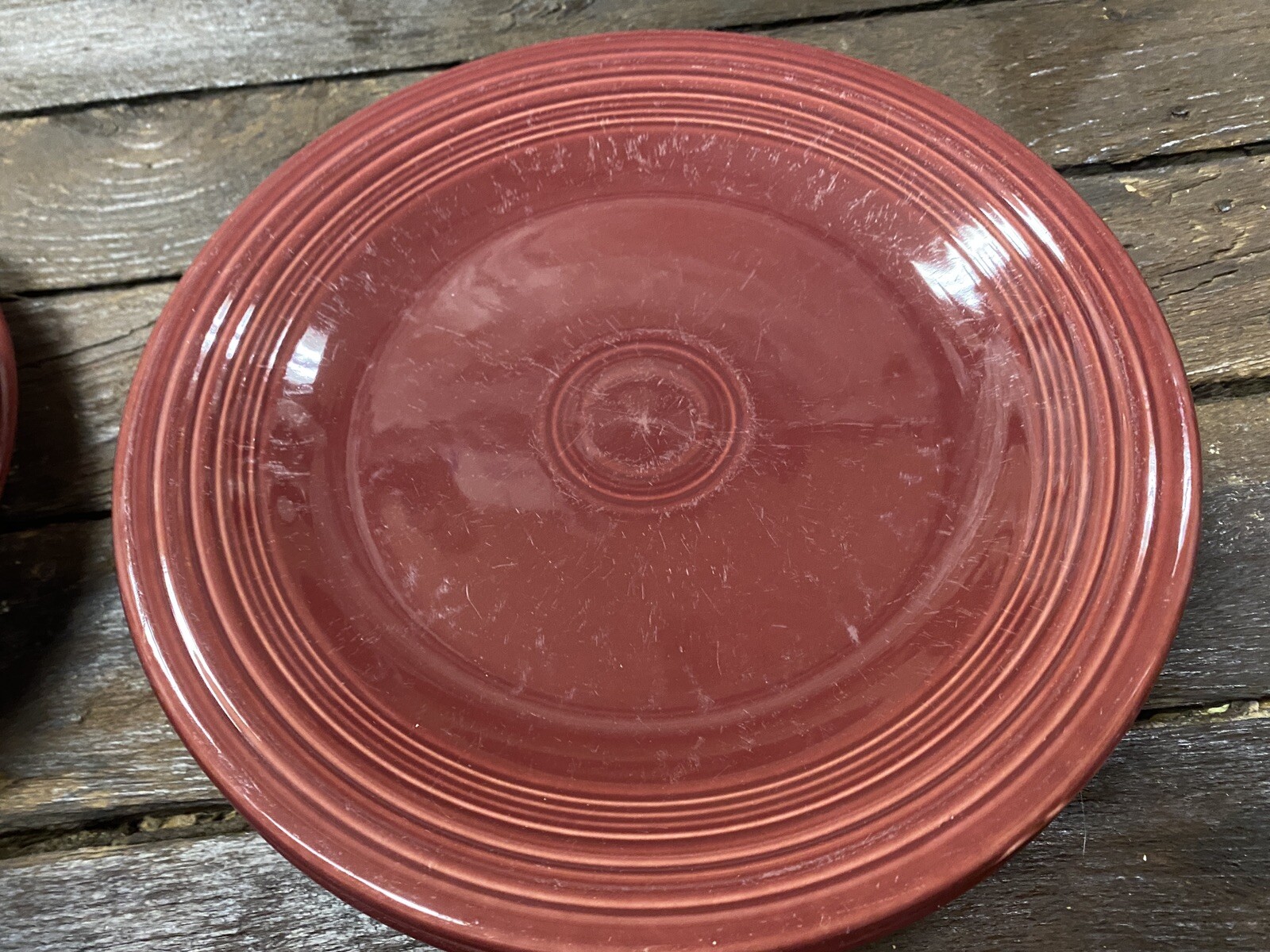Set of 8 Fiesta Fiestaware Burgundy Claret Dinner Plates 10.25” Used ...
