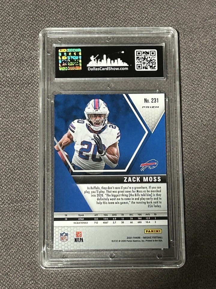 2020 Panini Mosaic #231 Zack Moss Rookie Green Mosaic DCS 9 Mint Bills ...