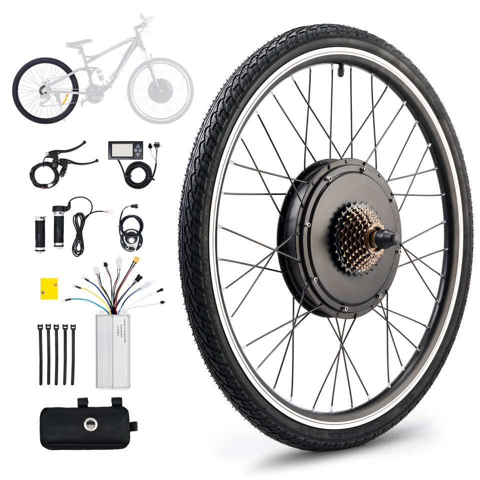 1000W/1500W Electric Bicycle Front/Rear Wheel + Tire E-Bike Conversion ...