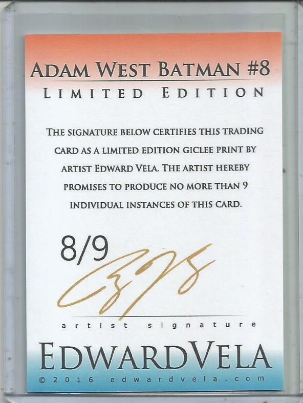 2016 BATMAN # 8 ( ADAM WEST ) 8/9 ORIGINAL PRINT ART SKETCH CARD ARTIST ...