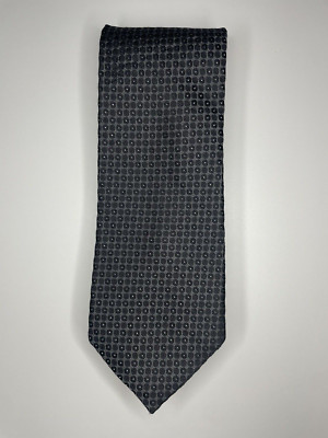 Kenneth Cole Tie / Gray W/Black Polka Dots / 97% Silk / L-58in & W-3in ...