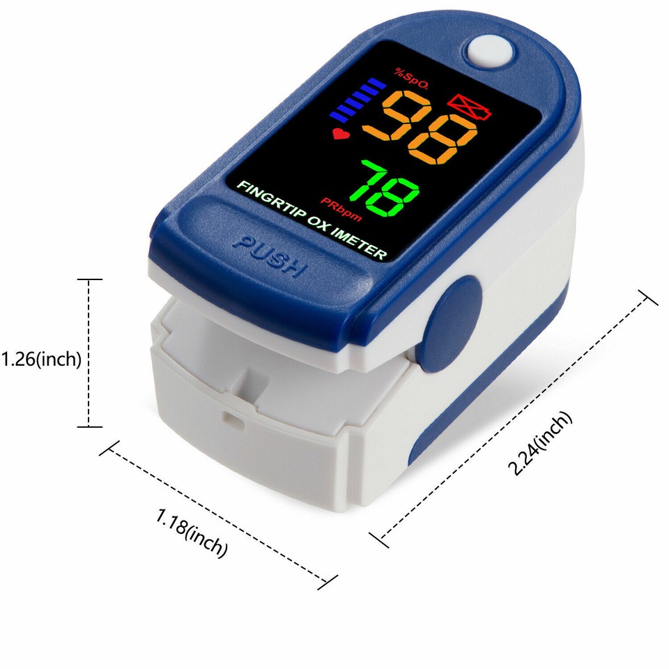 Finger Tip Blood Oxygen SpO2 Pulse Oximeter Heart Rate Monitor USA ...