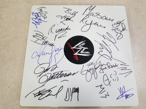 WWE WWF Signed Mattel Mat 18 Signatures Autos, Jerry Lawler, Jim Ross ...