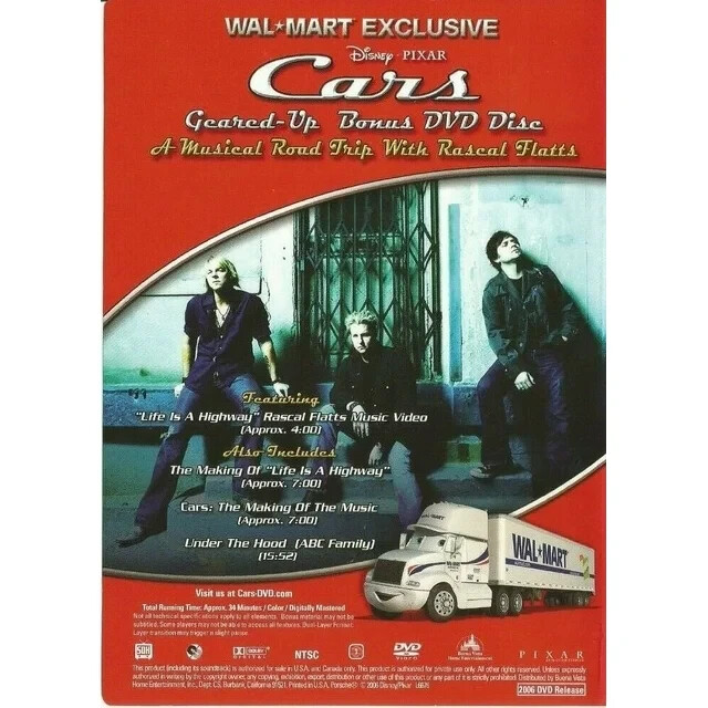 NEW DISNEY PIXAR CARS BONUS DISC DVD THEWALMART EXCLUSIVE GREARED UP ...