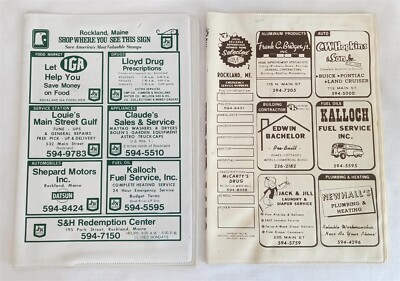 Vintage Advertising Telephone Book Cover Lot Rockland Maine 1963 1972 ...