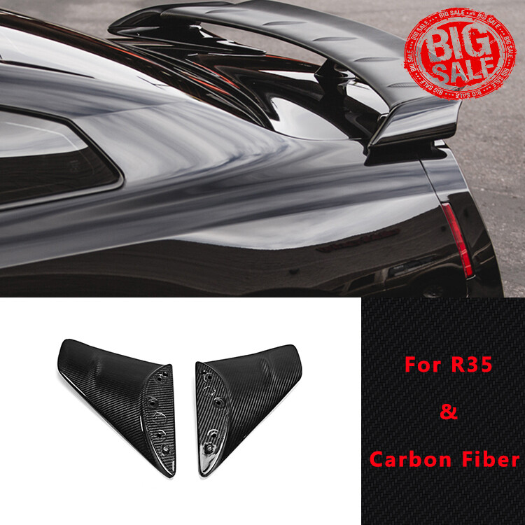 OE Carbon Fiber Rear Spoiler Wing Legs Parts 2Pcs bodykit For Nissan ...