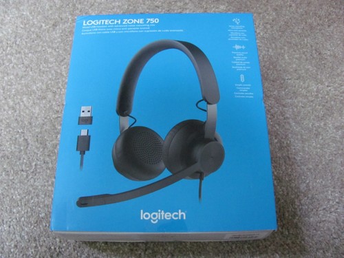 Brand New LOGITECH ZONE 750 Wired USB Headset with Advanced Noise ...