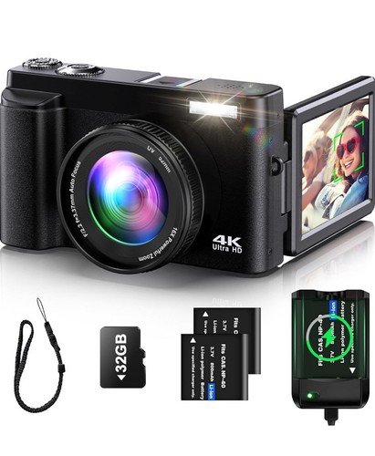 DC101 4K 48MP Resolution, 16x Zoom Auto Focus Flash Lamp Ultra HD ...