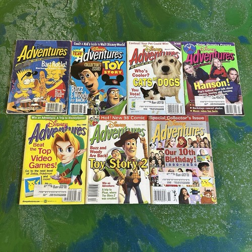 Lot of 7 Disney Adventures Magazines 1994-2000 Pokemon Simpsons Zelda ...