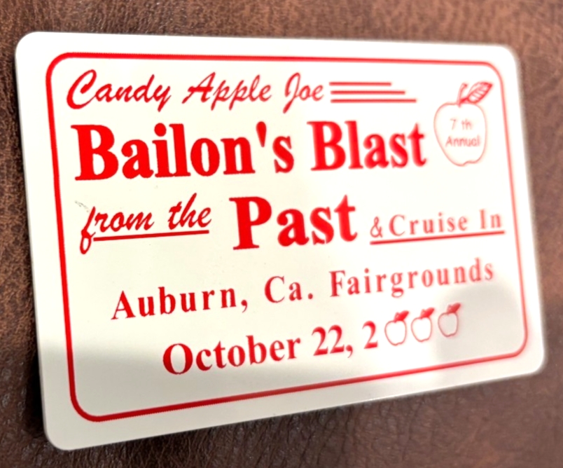 NOS! Candy Apple Joe Bailon's Blast from the Past Dash Plaque! Auburn ...
