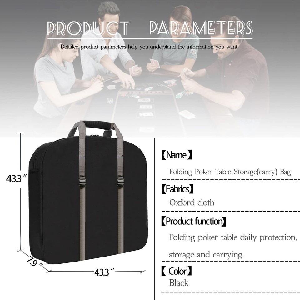 Poker Table Storage Bag, Folding Poker Table Cover, 600D Heavy Duty ...