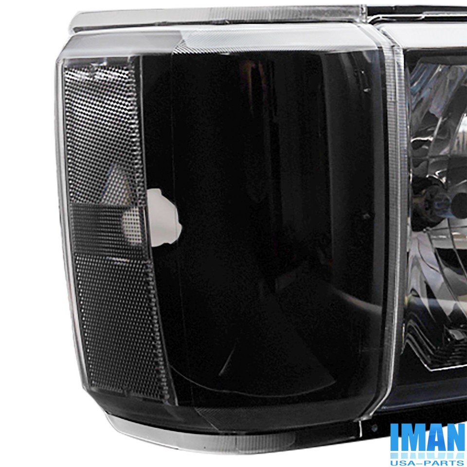 Black Housing White Corner Headlights Headlamps W/Bulbs For Ford F150 ...