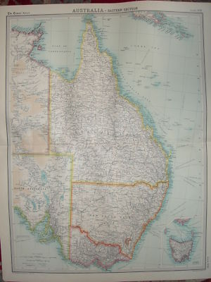 1920 LARGE MAP ~ EASTERN AUSTRALIA ~ 23 INCHES x 18 | eBay UK
