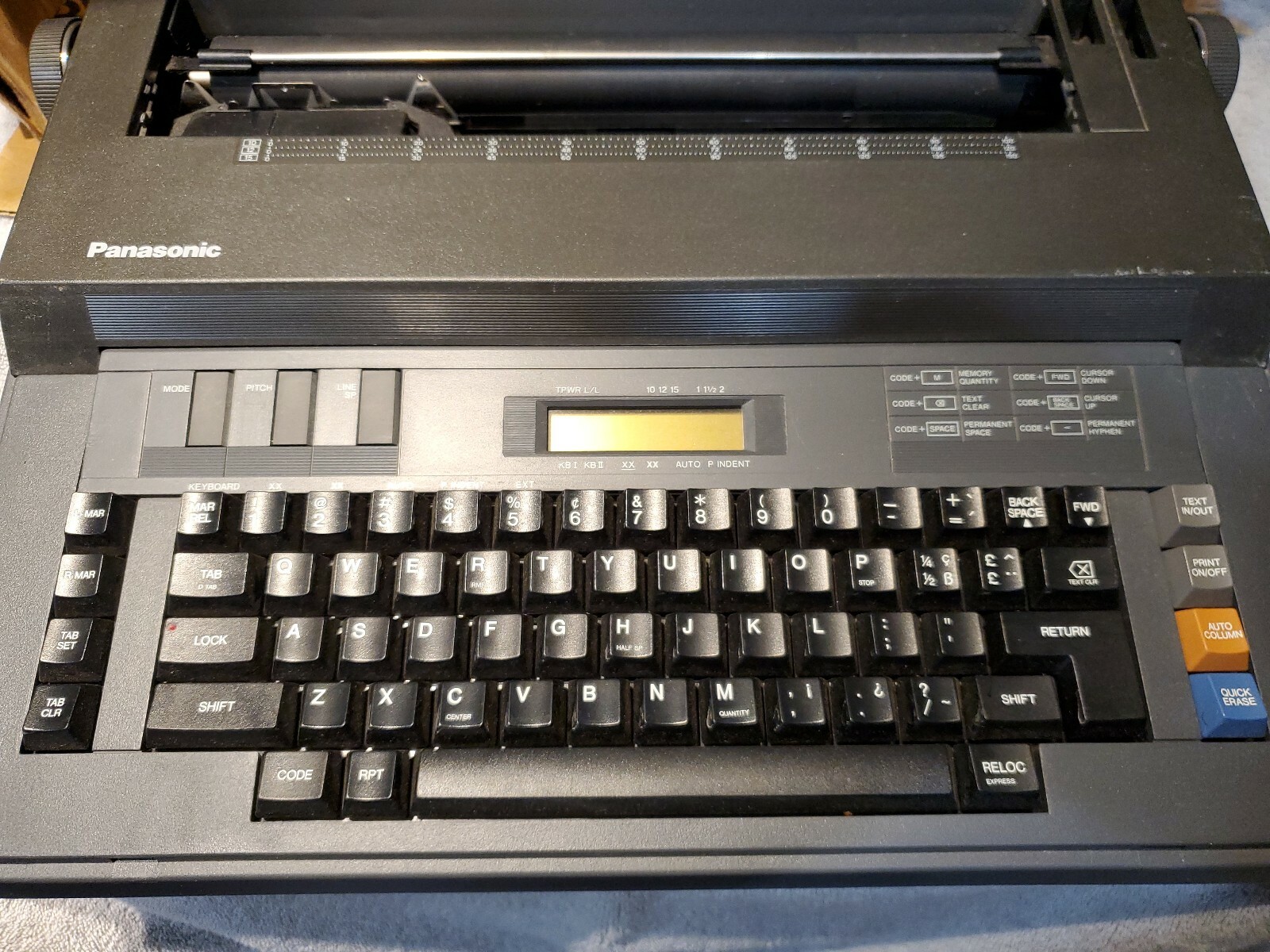 Panasonic Rk-t30 T30 Electronic Typewriter Word Processor LCD Display ...