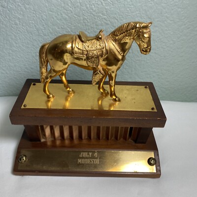 Vtg Trophy Horse California Modesto USA 4th Of July Cowboy Heavy ...