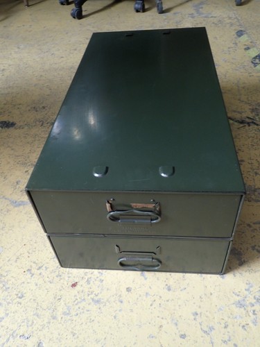 Pair of Vintage Diebold Safe-T-Stak Military File Cabinets 24" Deep 12 ...