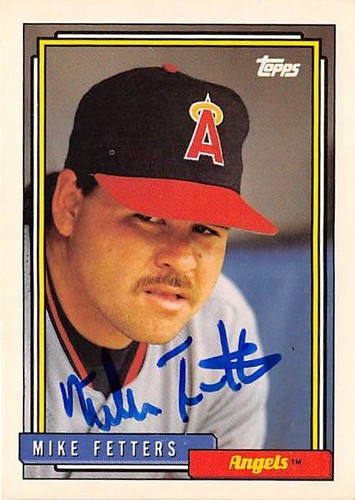 Mike Fetters autographed baseball card (California Angels) 1992 Topps ...