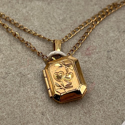 Vintage 14k Gold Filled TWO HEARTS Locket Pendent Necklace | eBay