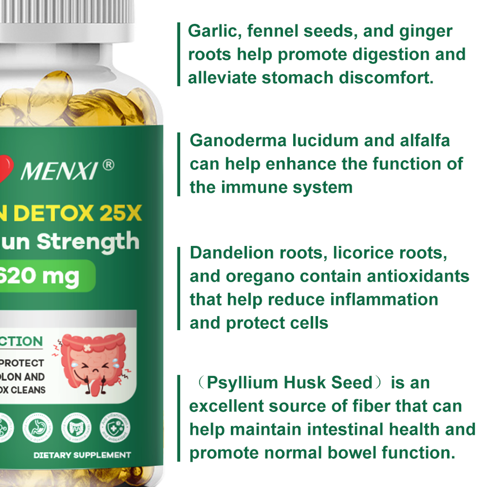 Detox and Colon Cleanse Max Strength 60 Caps Digestive Liver Kidney ...