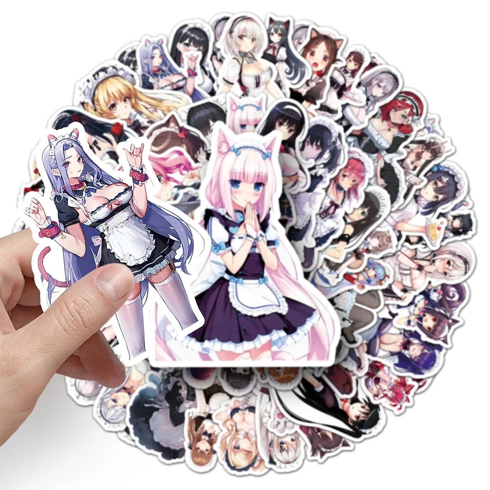 50pcs Sexy Anime Maid Girl Stickers Hentai Waifu Decals Graffiti ...
