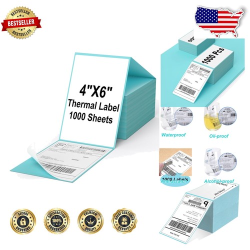 Waterproof 4''x6'' Thermal Labels - 2000 Pack for Reliable Shipping ...