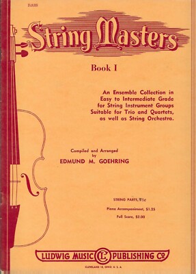 Rare Vintage String Masters Bass Book 1 By Ludwig Music | eBay