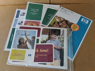 Lot of 6 Mixed HP InkJet Printer Sample Paper kits Photo Brochure Flyer ...