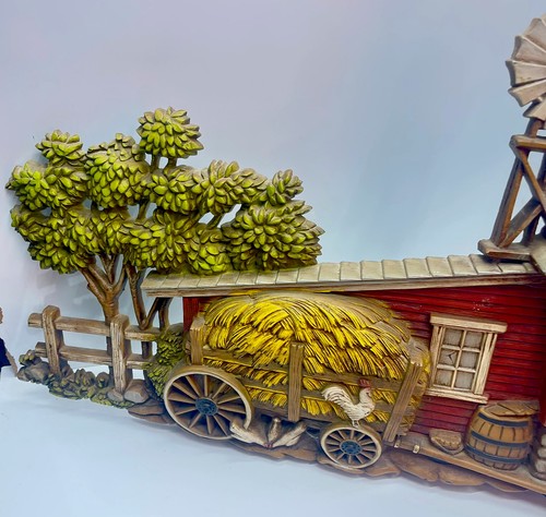 Vtg. #587 Burwood Products Co 3D Farm Barn Scene 1974 Wall Hanging ...