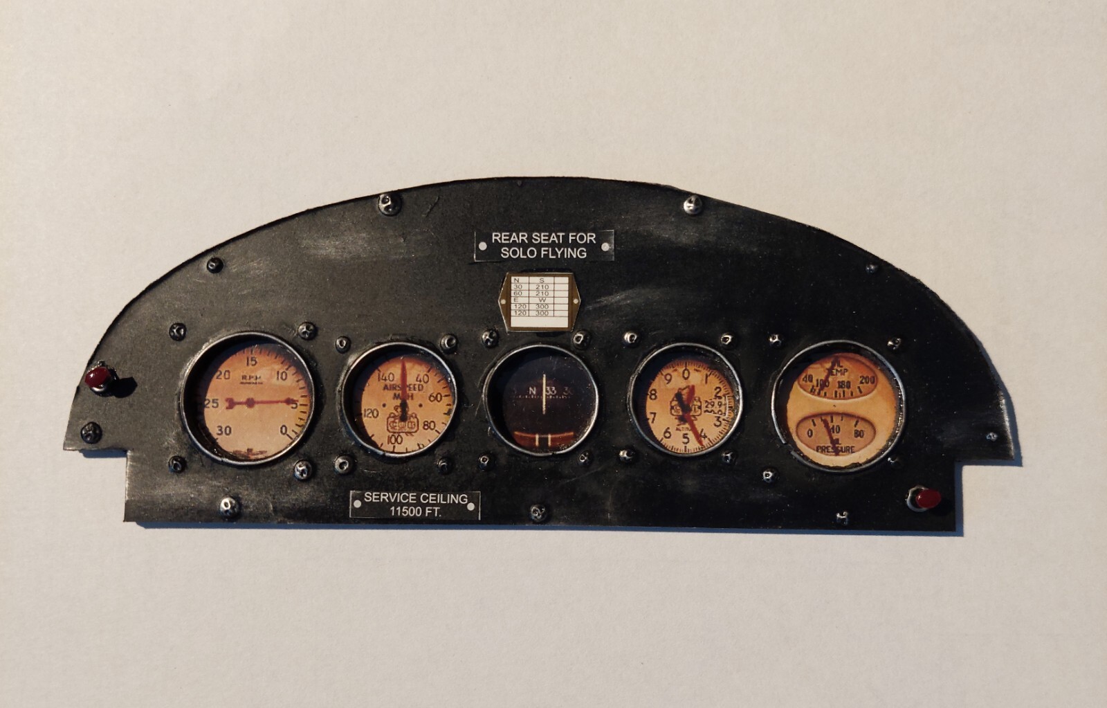 RC plane Piper J-3 Cub 1/3 scale Cockpit panel / dashboard only , super ...