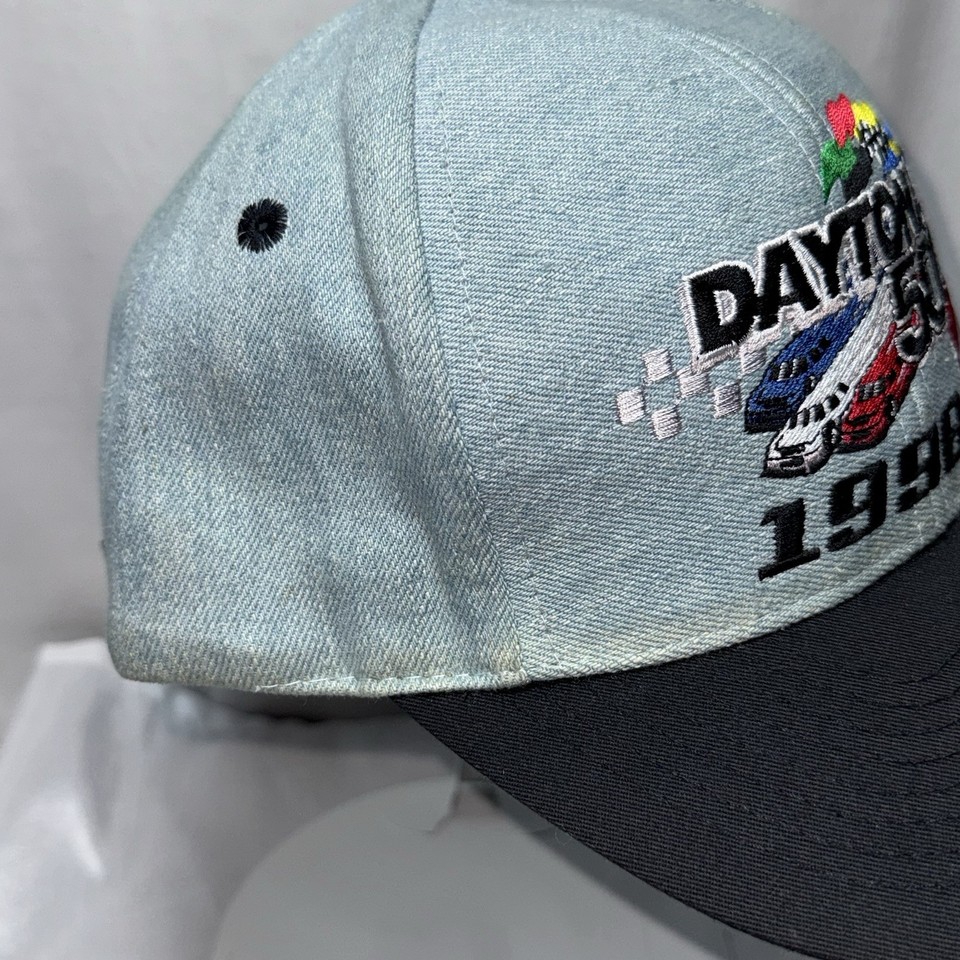 Vintage Daytona 500 Hat Ball Cap Snap Back Blue NASCAR Racing 1998 Race ...