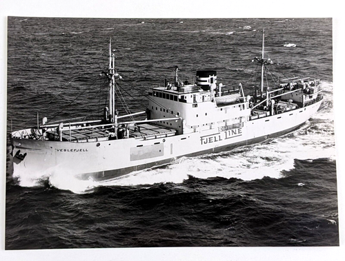 1975 Kent England Fjell Line Transport Ship Merchand Marine Ship VTG ...