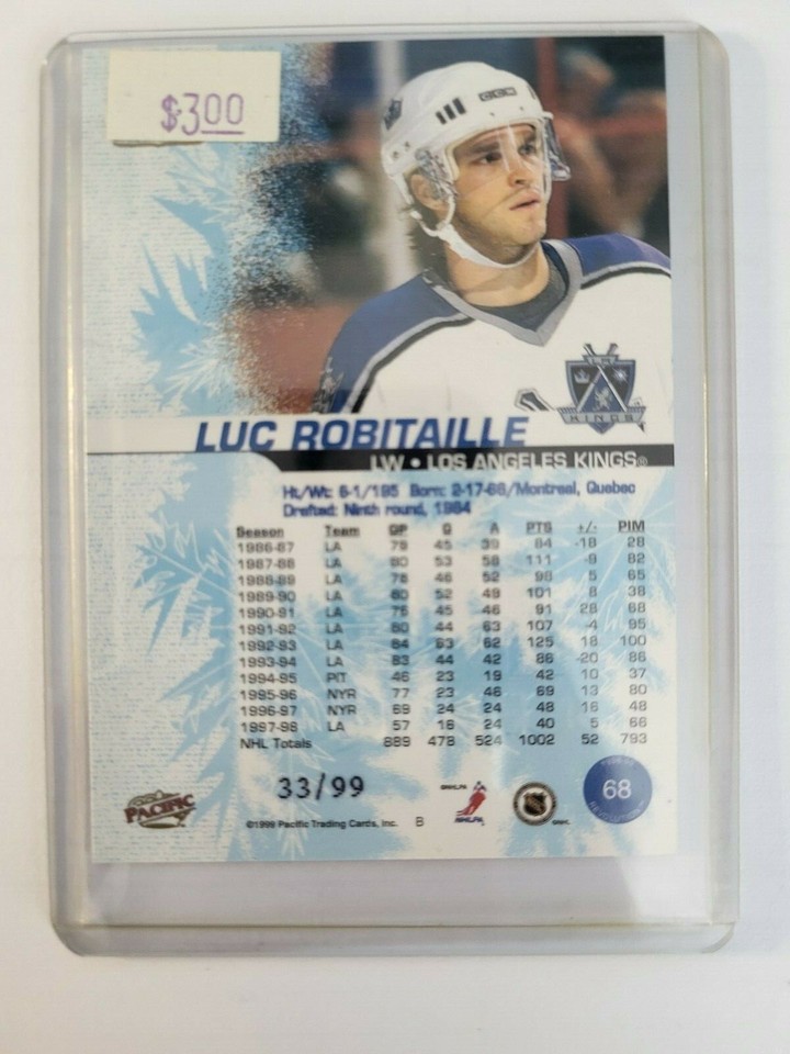 Luke Robitaille 1998/99 PACIFIC REVOLUTION #94 ICE SHADOW PARALLEL #33/ ...