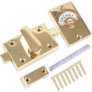Brass THUMB TURN LOCK Vacant/Engaged Display Toilet WC Catch Door Catch ...
