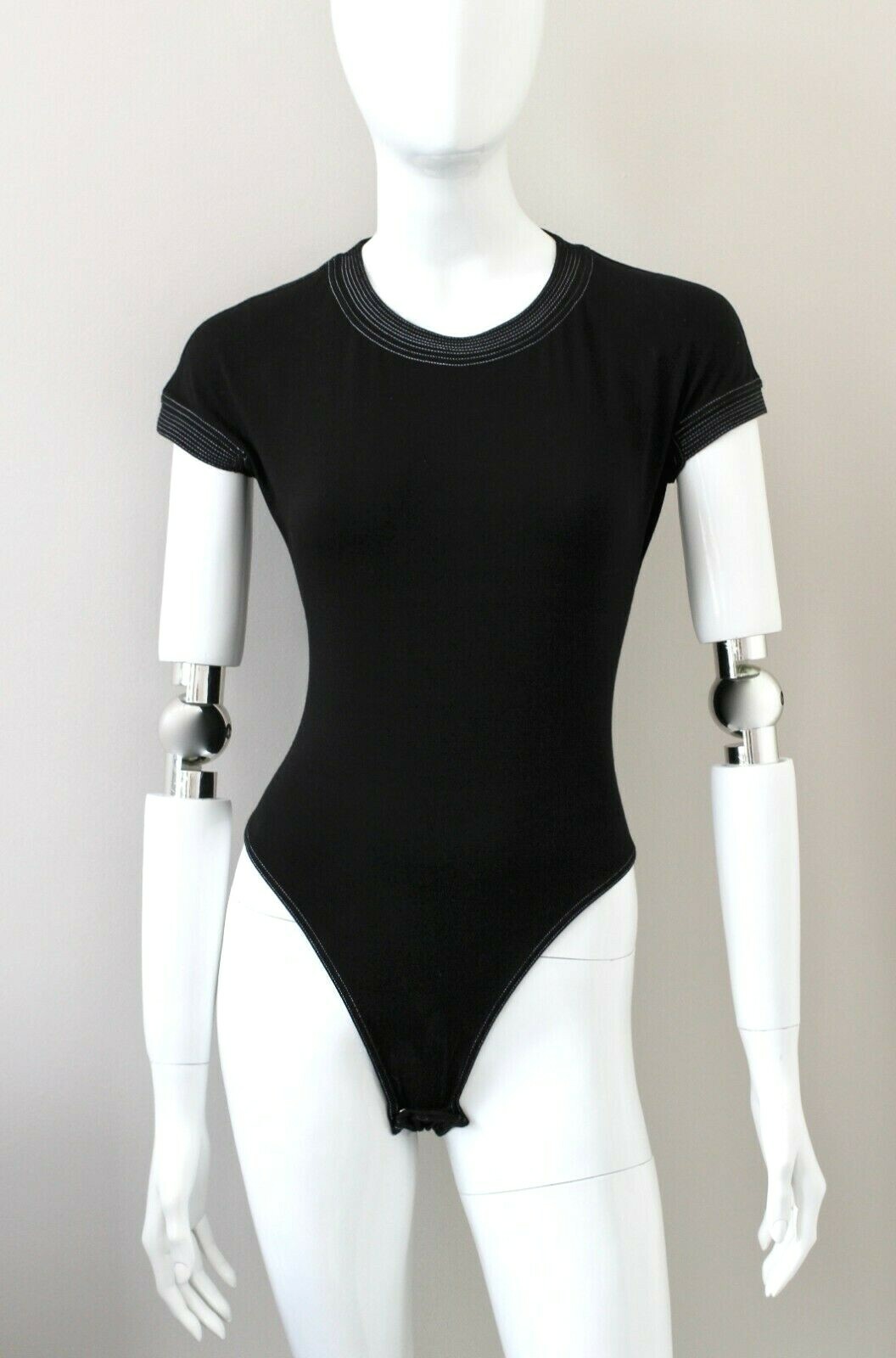 VERSACE Intimo black body top stretchy vintage 40 - Gem