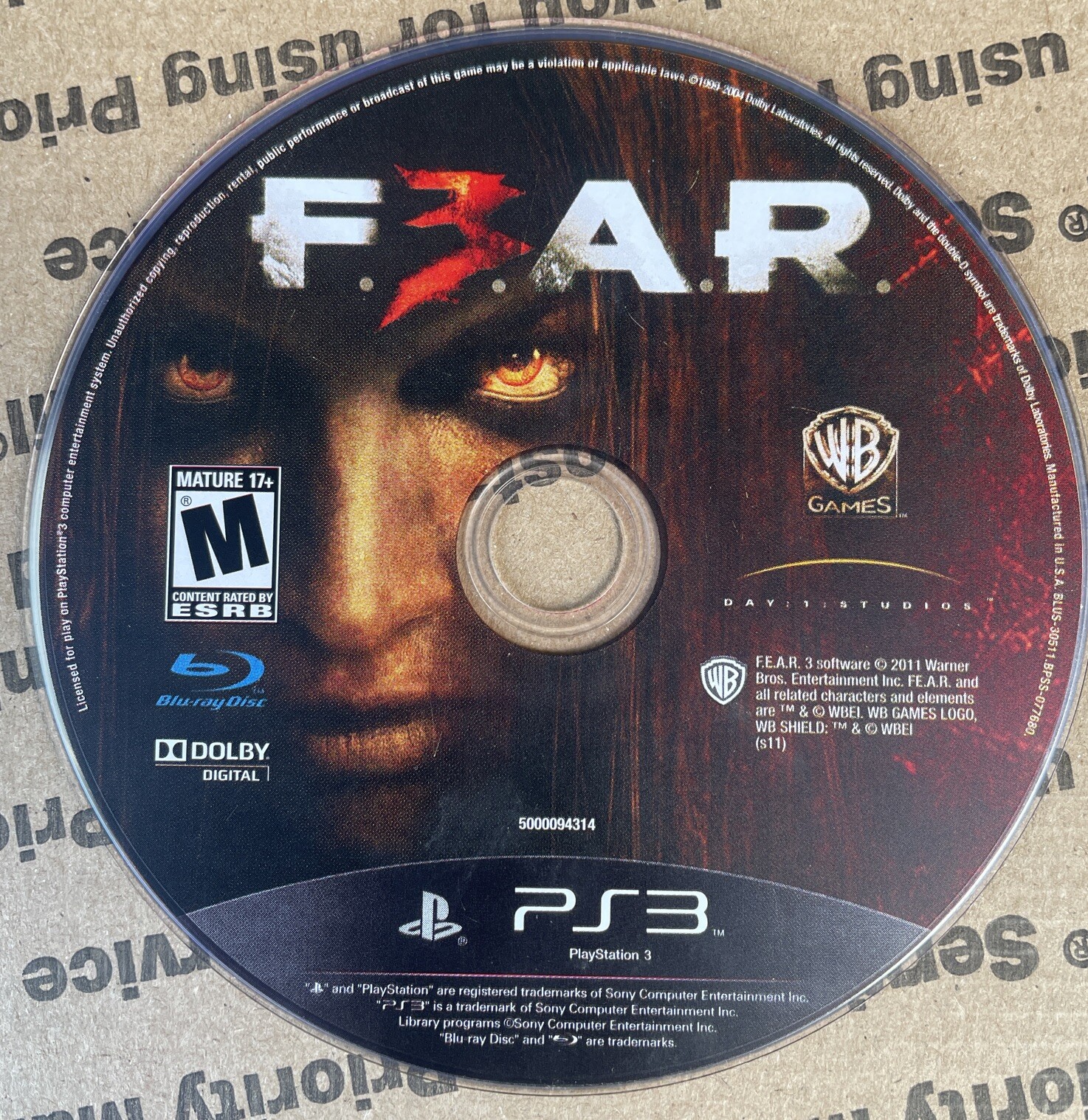 FEAR 3 PlayStation 3 PS3. Tested Disc Only 883929182855 | eBay