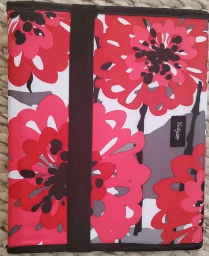 Thirty-One Tablet Note Pad Holder 8x10 in Folded Black Bold Bloom Red ...
