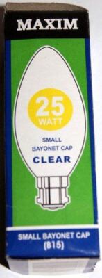25W WATT CANDLE LIGHT BULB SBC SMALL BAYONET CAP CLEAR | eBay UK