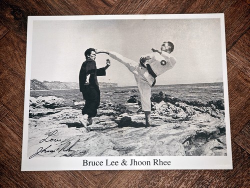 SUPER RARE Bruce Lee & Jhoon Rhee hand signed 10x8 inch photo card ...