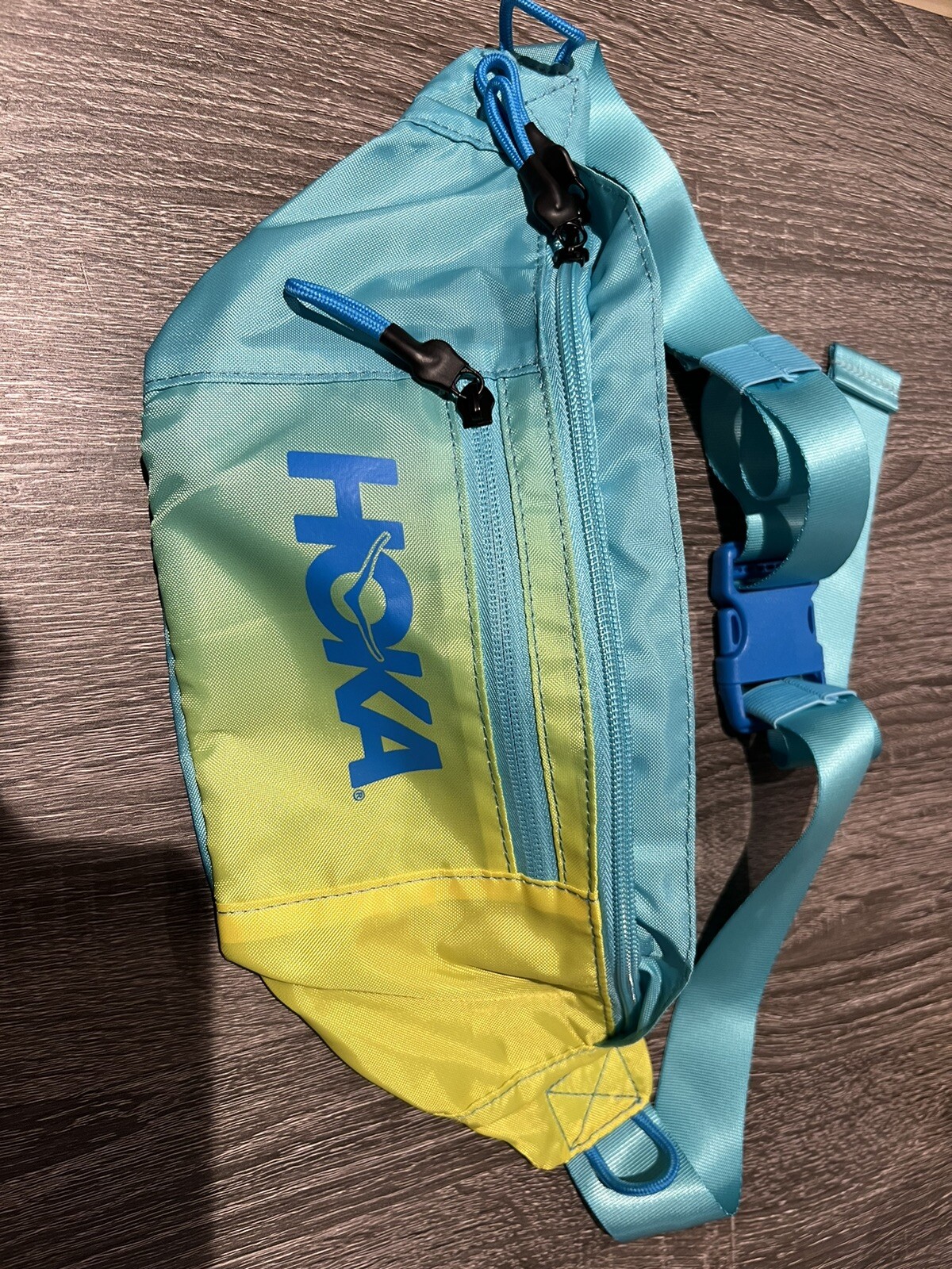 HOKA Fanny Waist Pack - Neon Teal / Yellow - Adjustable - Zip Pockets | eBay